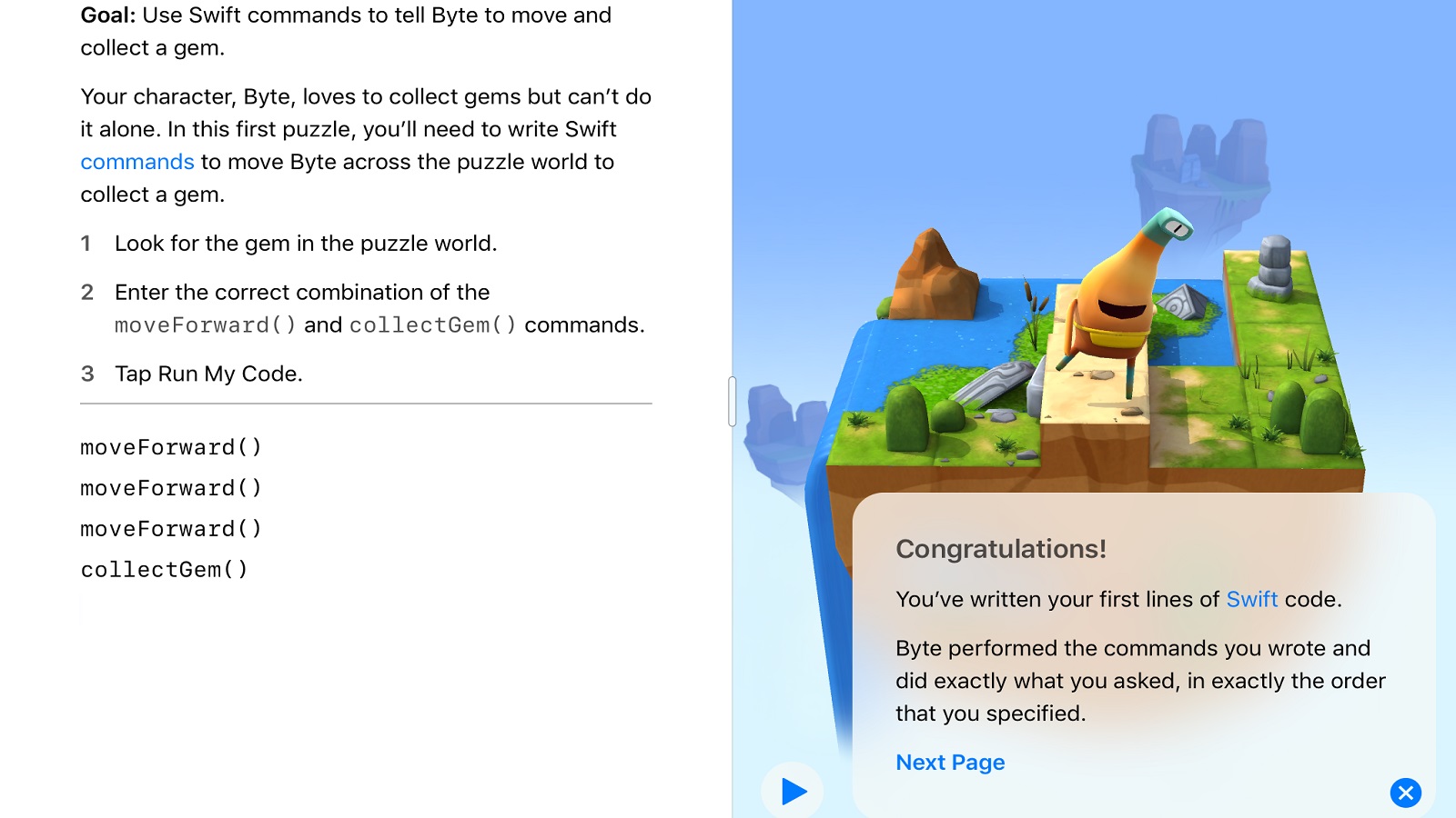 Swift Playgrounds | Barnevakten