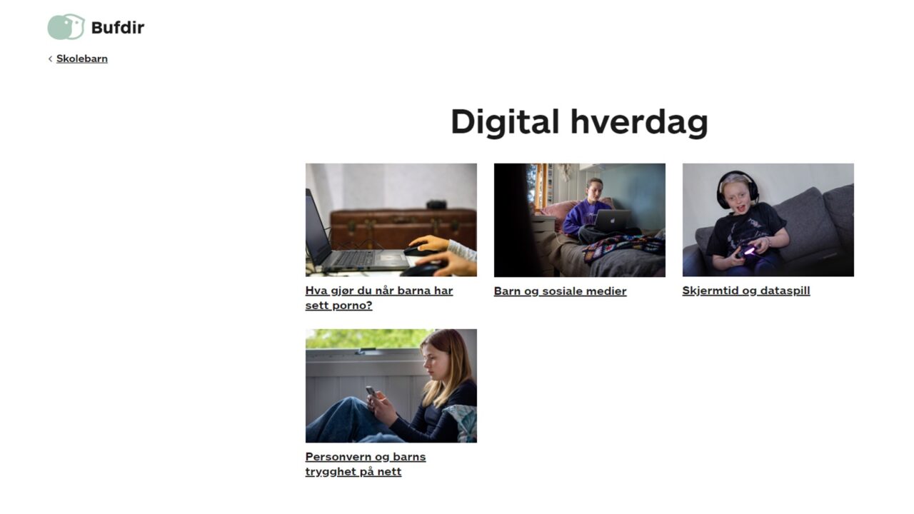 Bufdir: Foreldrehverdag (råd om digital hverdag) | Barnevakten